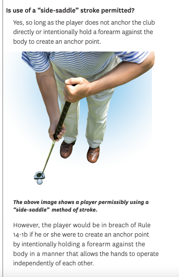 What Are The Putting Rules For The Side Saddle Stroke?